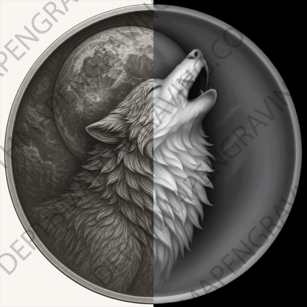 Free Wolf Depthmap for Laser Engraving - Depth Map Engraving